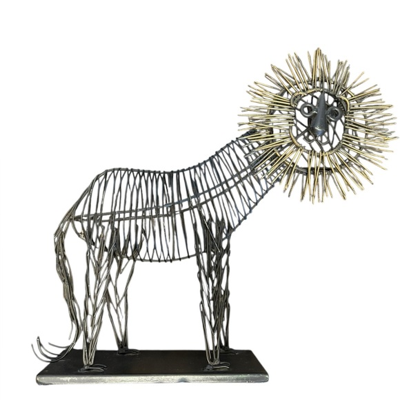 Pier 1 | Art | Pier Metal Wire Lion Sculpture Brutalist Decor Art C ...